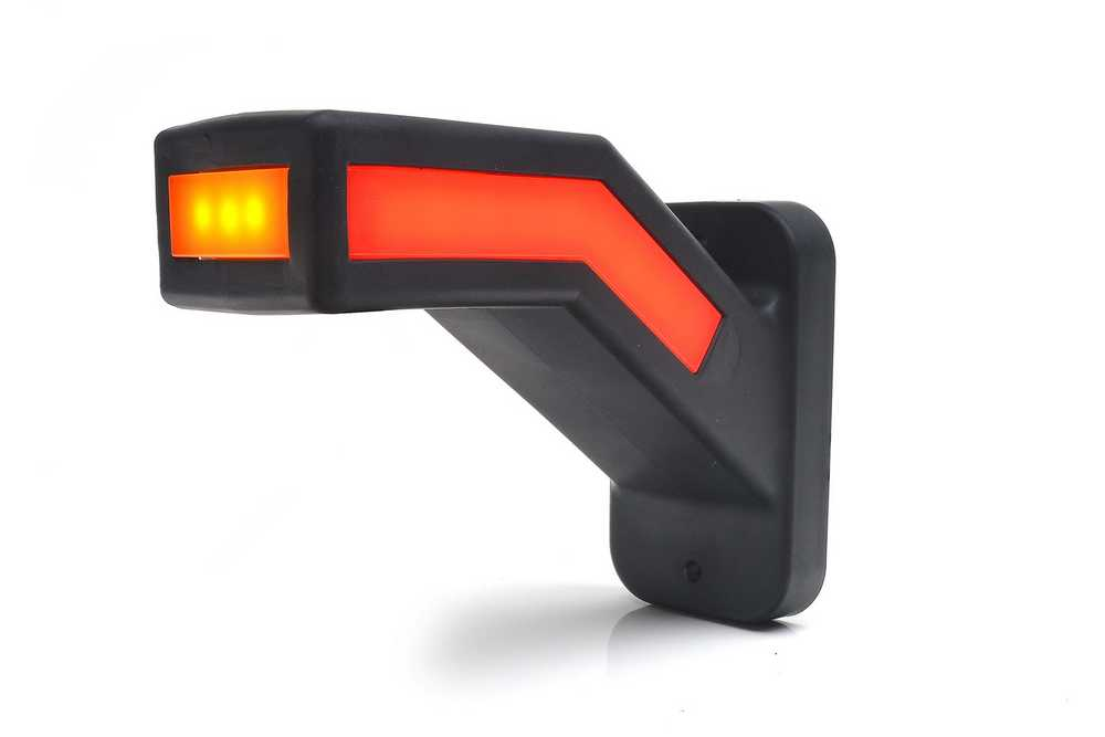 WAS 1167L фонарь габаритный рожок левый, led неон, с бок. габаритом, 12-24v, провод 31cm\