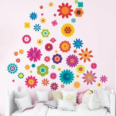 Наклейка интерьерная на стену «Bright flowers»