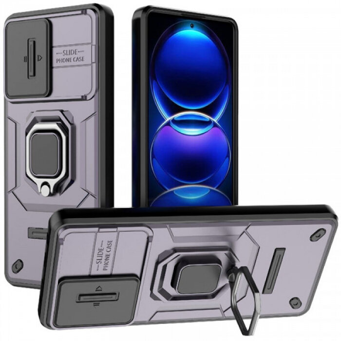 Transformer Ring Holder Противоударный чехол с кольцом и шторкой камеры для Xiaomi Redmi Note 12 Pro Plus 5G