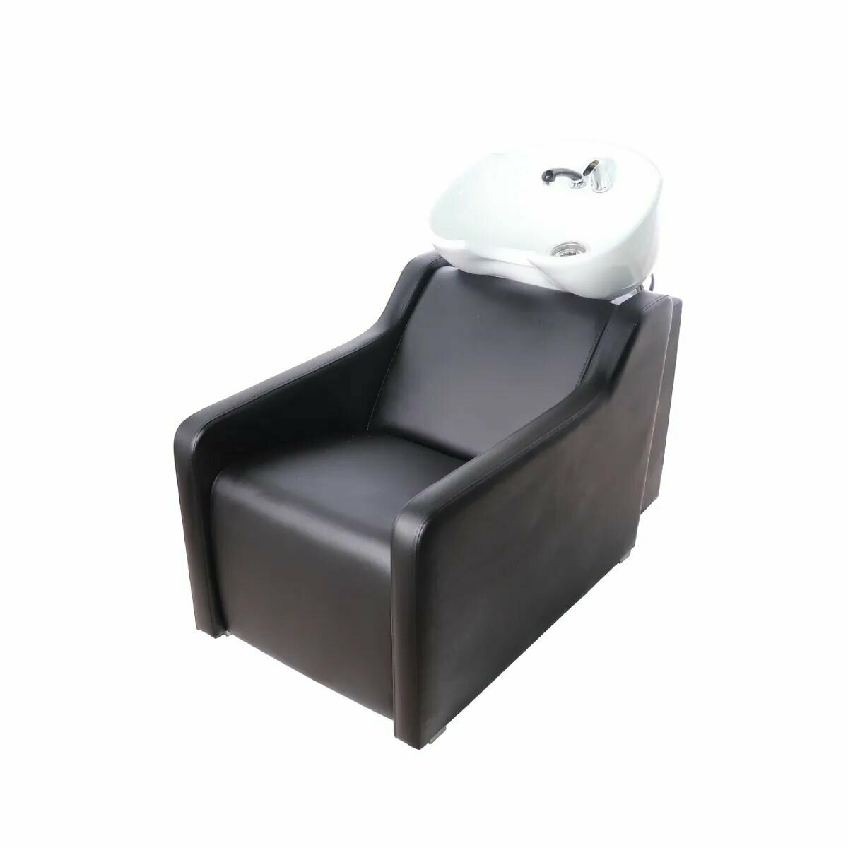 Парикмахерская мойка "Groan", черный - белая глубокая раковина