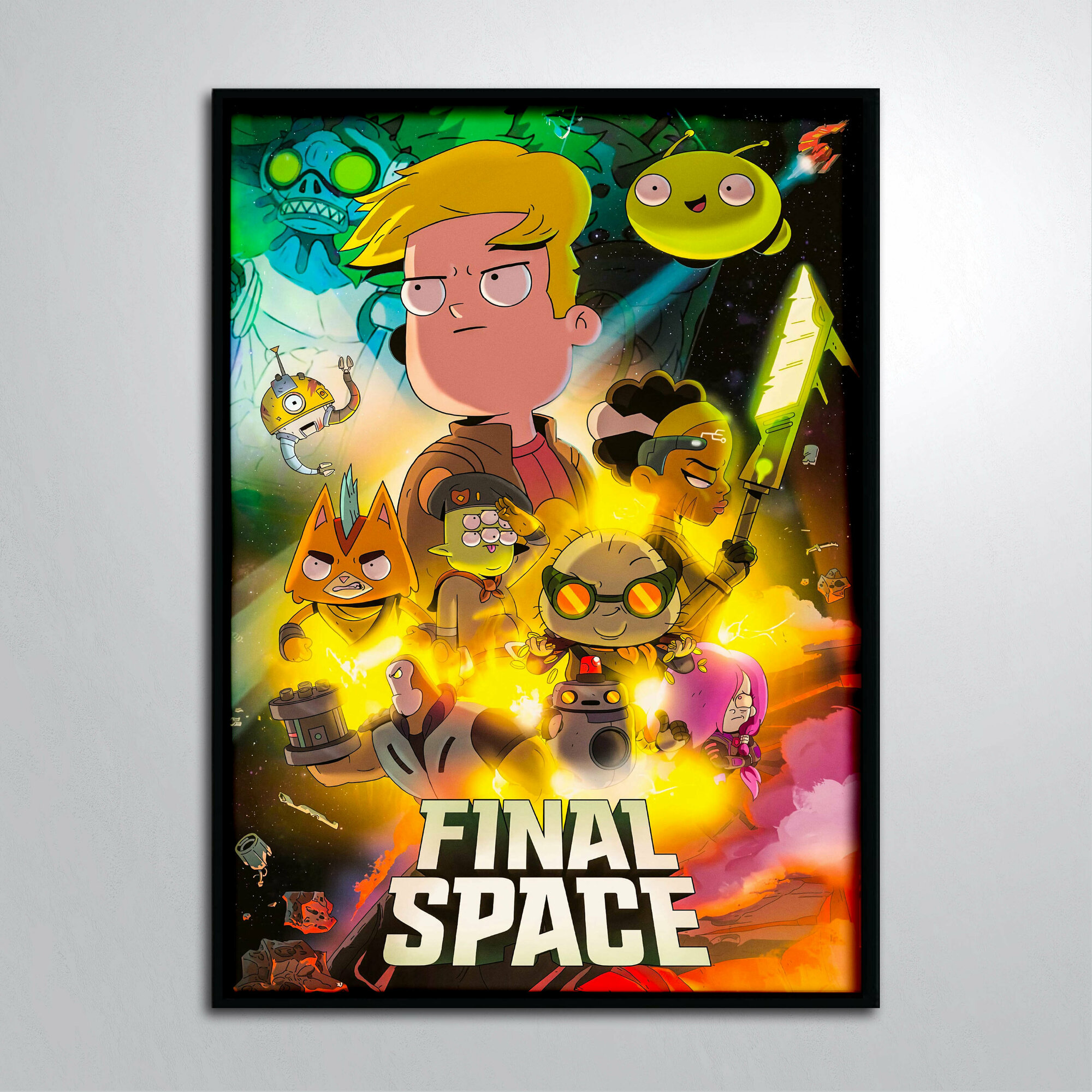 Постер без рамы/Крайний космос Гэри Гудспид и Пряник Битва Final Space