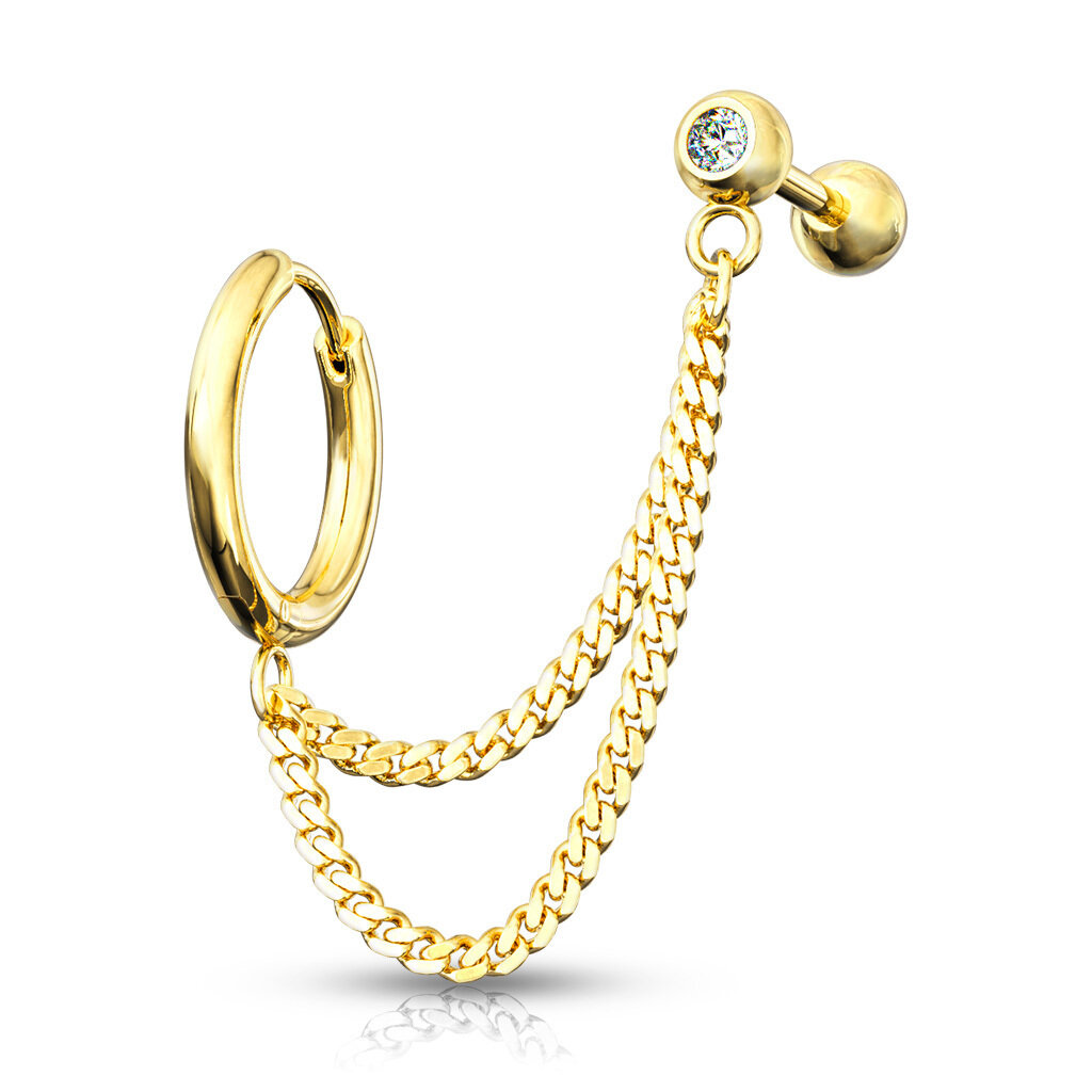 Серьги каффы, фианит