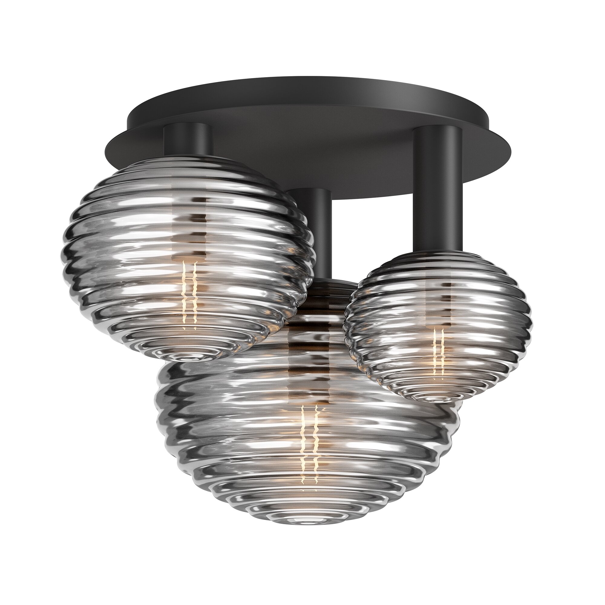 Светильник Maytoni Reels MOD268CL-03B, E14, 40Вт, IP20, черный, дымчатый