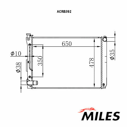 Miles Радиатор LEXUS RX300 3.0 A, T (паяный) 02-