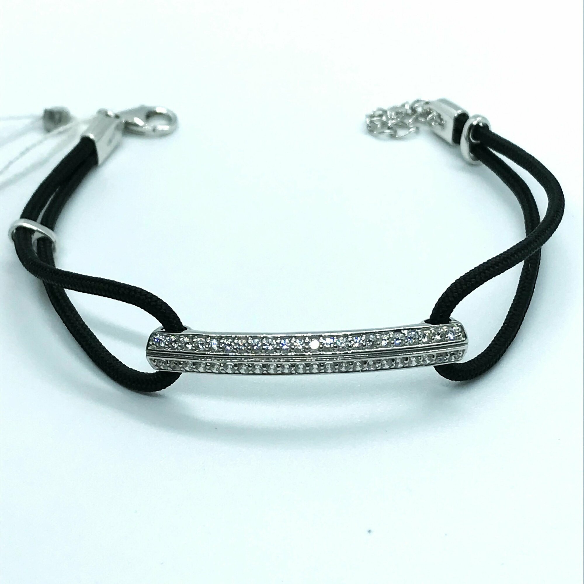 Браслет, серебро, 925 проба, родирование, циркон