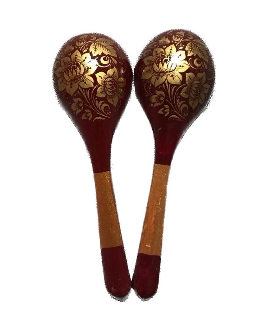 Деревянная салатная ложка "Кудрина" 20х6 см, цвет бордовый