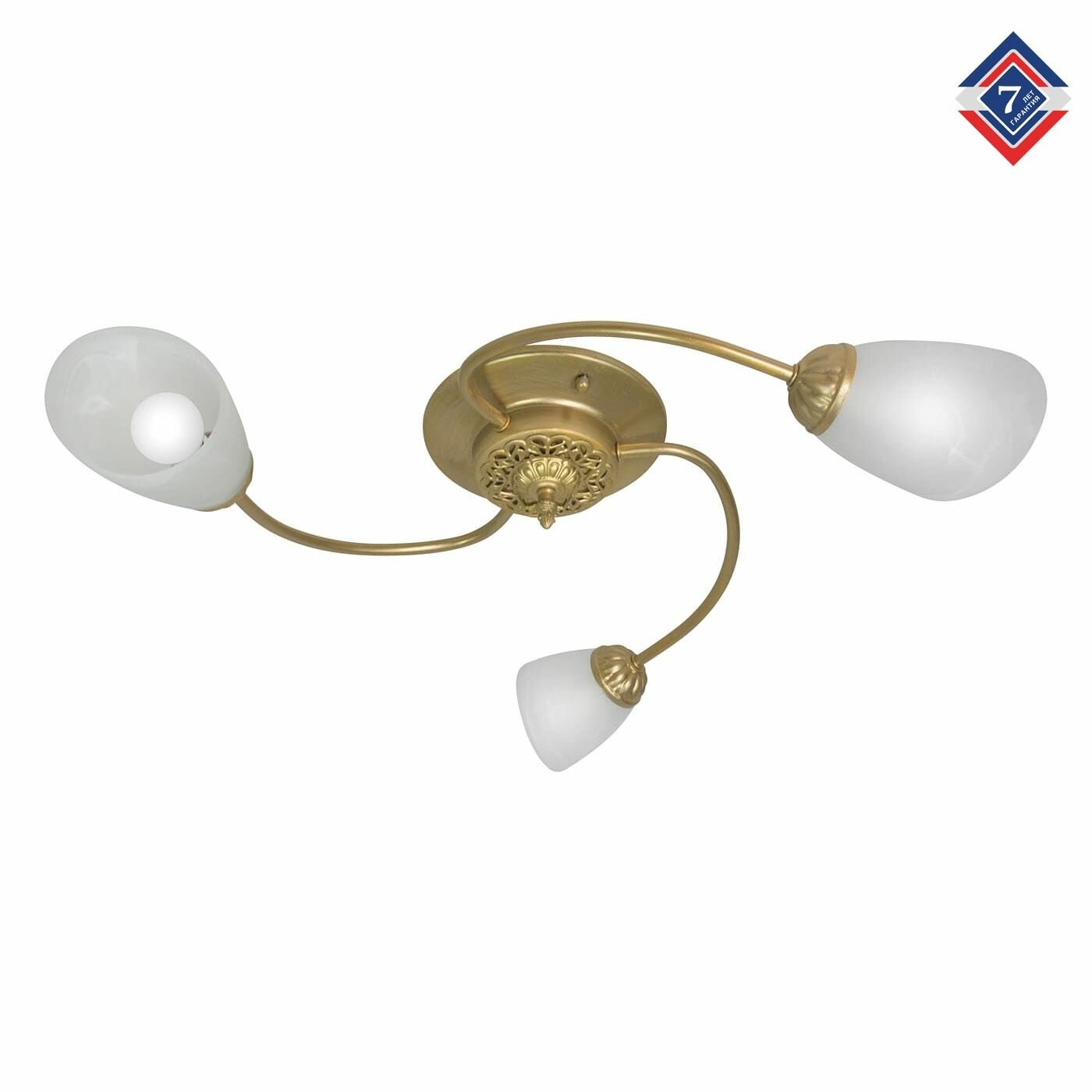 Люстра потолочная 3 плафона бронза Петрасвет Россия S2480-3