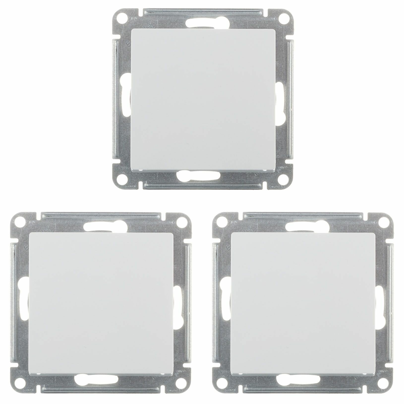 Переключатель Schneider Electric Atlas Design ATN440161 одноклавишный на 2 направления скрытая установка белый IP44 (3 шт.)
