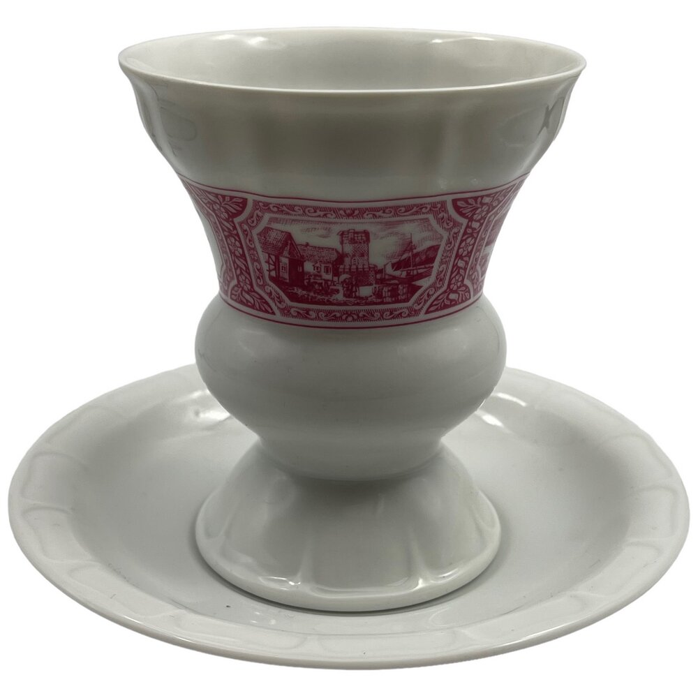 Мазагран "Рюдесхайм-на-Рейне" с блюдцем, фарфор, 1960-1976 гг, Heinrich, Германия