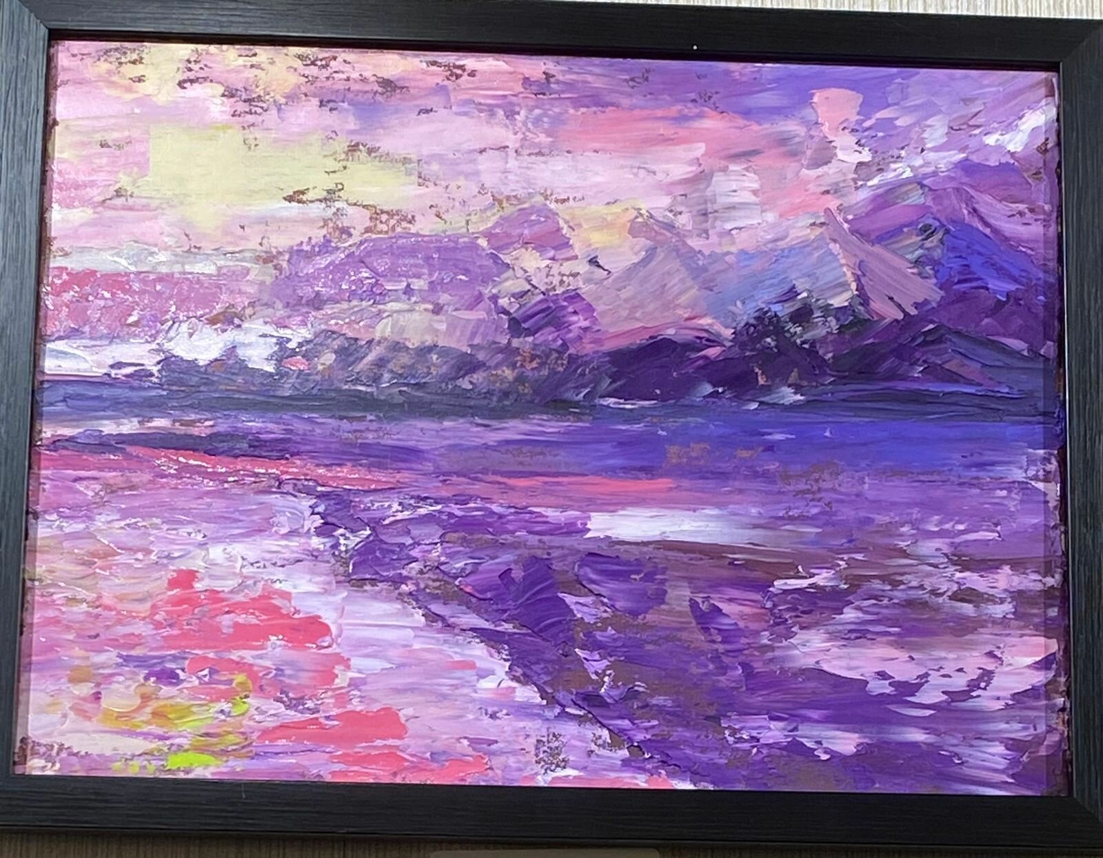 Картина в раме. Миляева Нина "Встреча двух миров", холст, масло, 30x40. Авторская живопись.