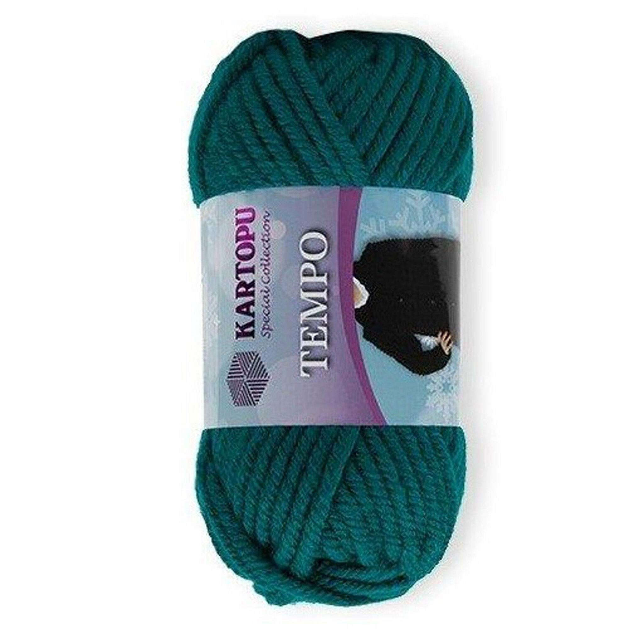 3 Мотка Пряжа Kartopu TEMPO 600GR 75% Акрил 25% Супервош Шерсть 200 гр. - 80 м. цвет 474