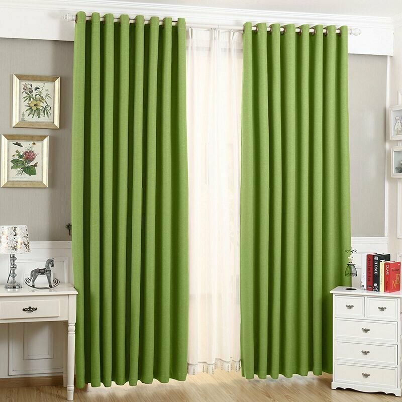 Шторы блэкаут на люверсах - 2шт. (шир. 150 см.*выс. 250см) салатовые Цена за 2 шторы БК-Л-1