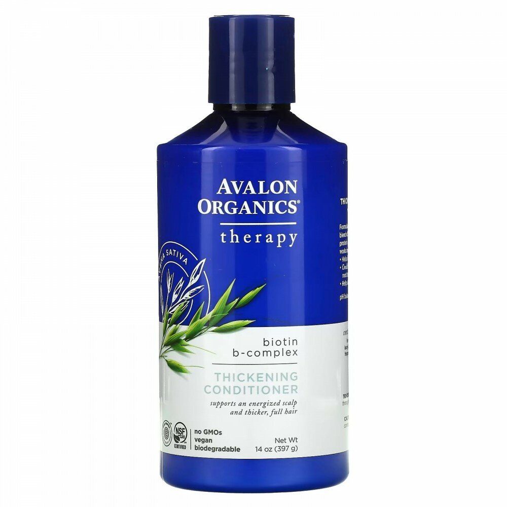 Avalon Organics, кондиционер для густоты волос, с биотином и комплексом витаминов группы B, 414 г (14 жидк. унций)