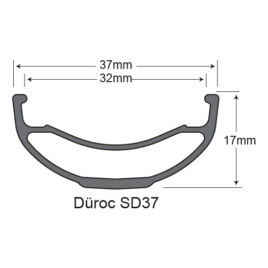 Обод 27.5" 32h SunRingle Duroc SD37 Sleeved Black, пистонированный (LA9E14P13605C)
