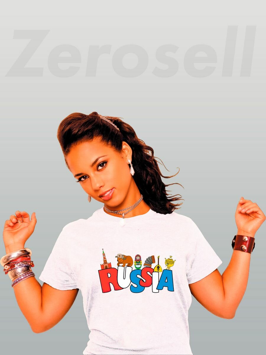 Футболка с надписью Россия Russia