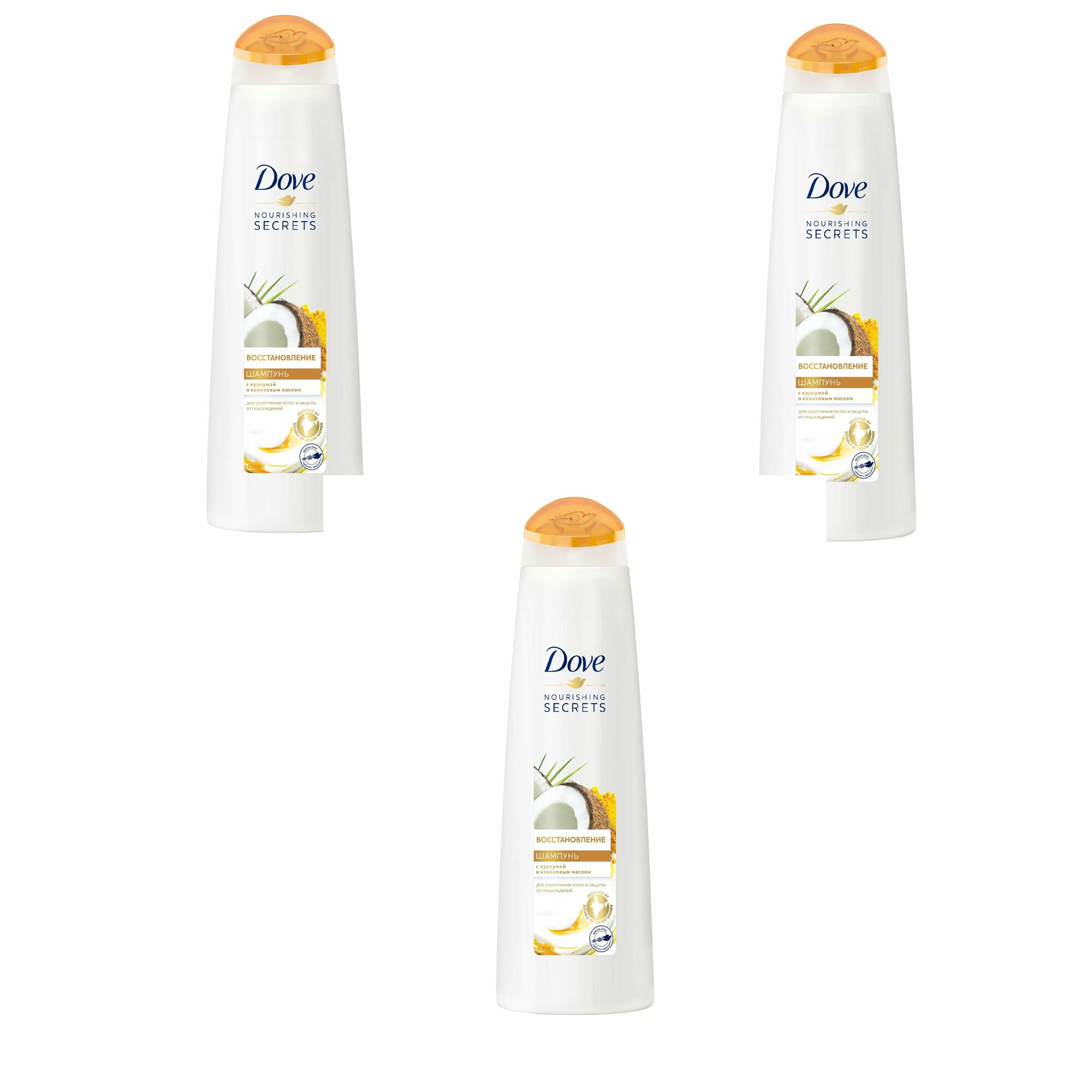Dove Шампунь для волос Восстановление, 250 мл, 3 уп