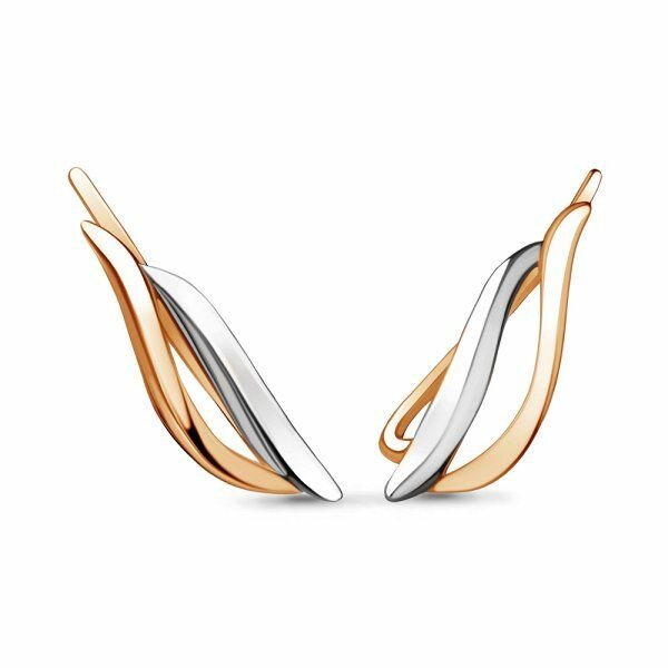 Серьги каффы, красное золото, 375 проба