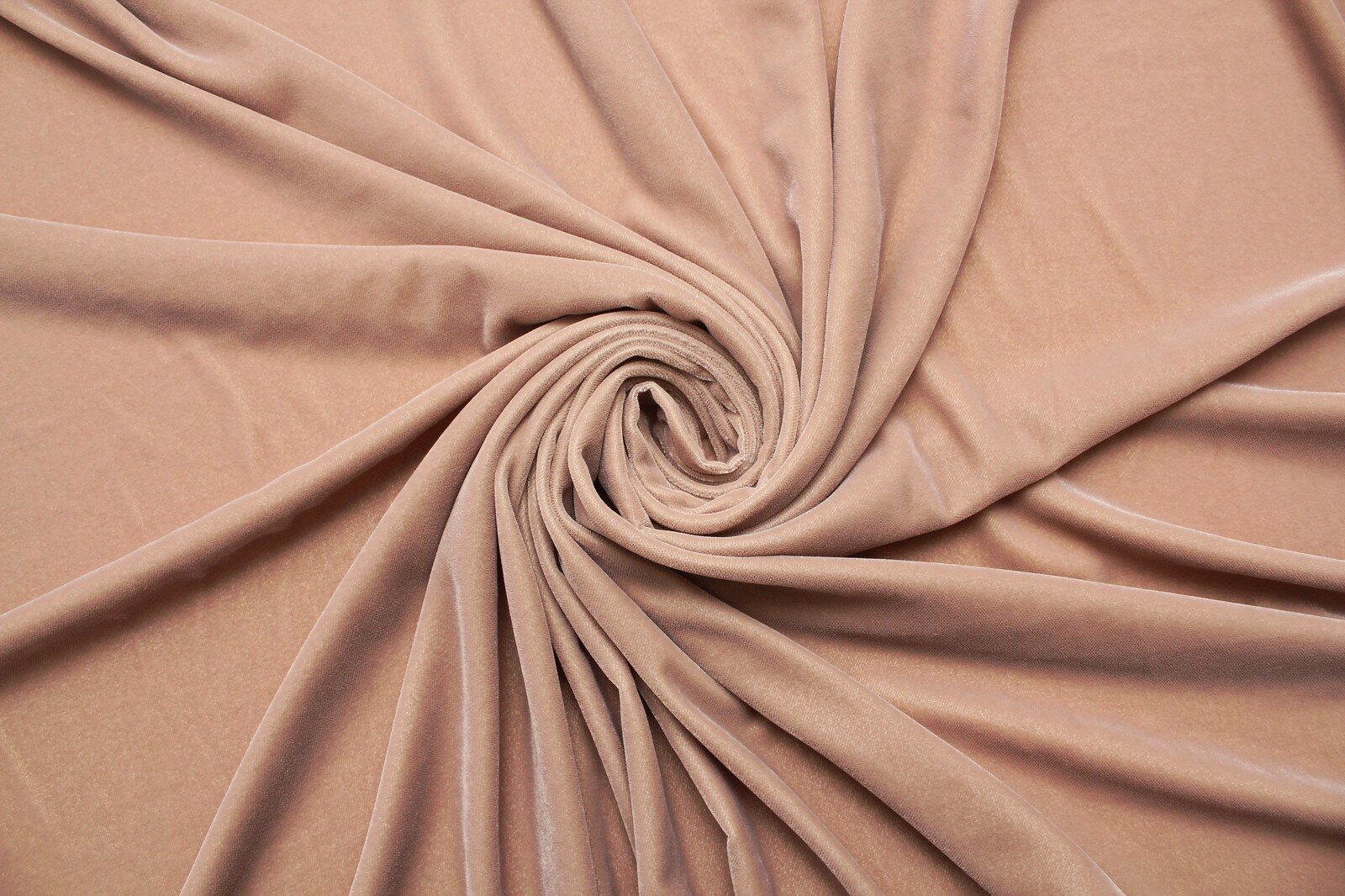 Ткань Панбархат синтетический розовато-бежевый, 310 г/пм, ш138см, 0,5 м