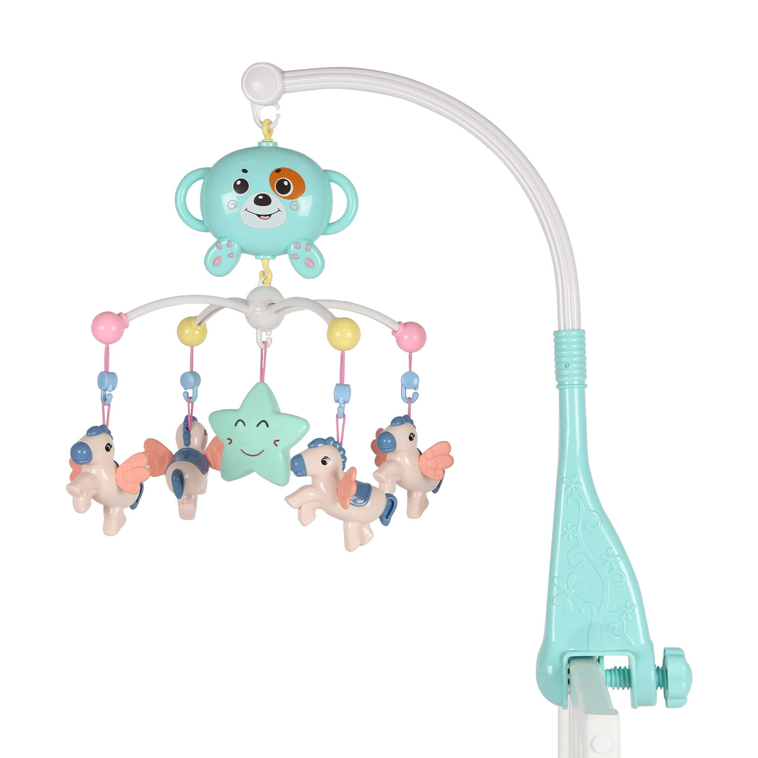 Музыкальная карусель на детскую кроватку, Konig Kids, милые Пони, работает от батареек.