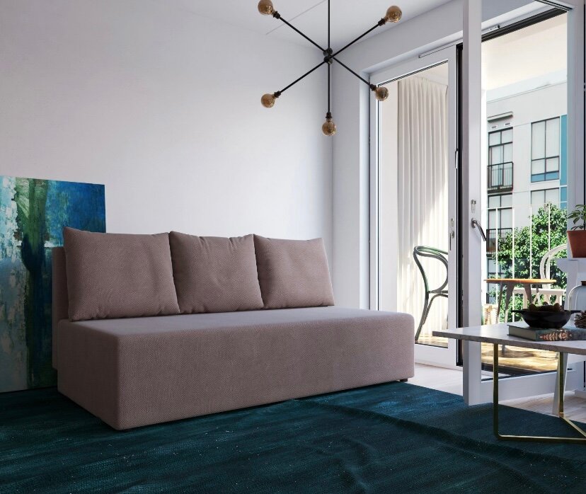 Диван DiHall Каир, прямой, велюр, антивандальный, еврокнижка, коричневый