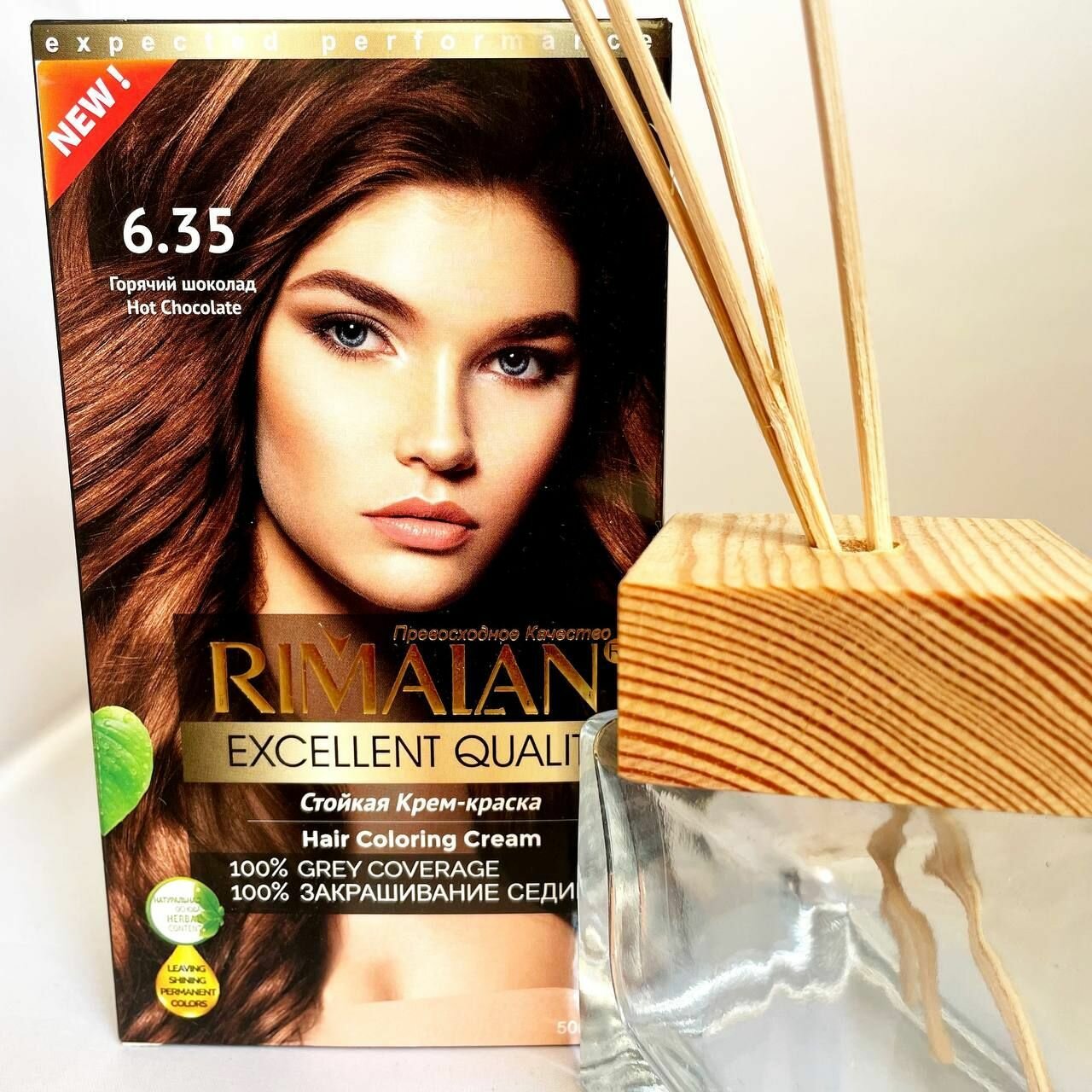 Крем-краска Rimalan, №6.35 "Горячий шоколад", стойкость до нескольких недель