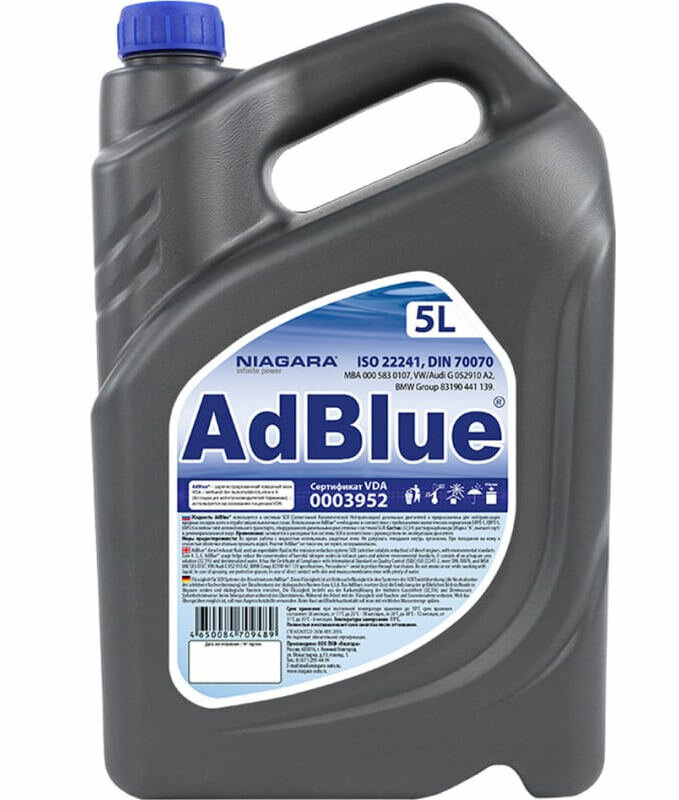 Жидкость AdBlue (5л) для SCR-систем дизелей Mercedes/BMW/VAG. Оригинальный реагент AdBlue от Niagara