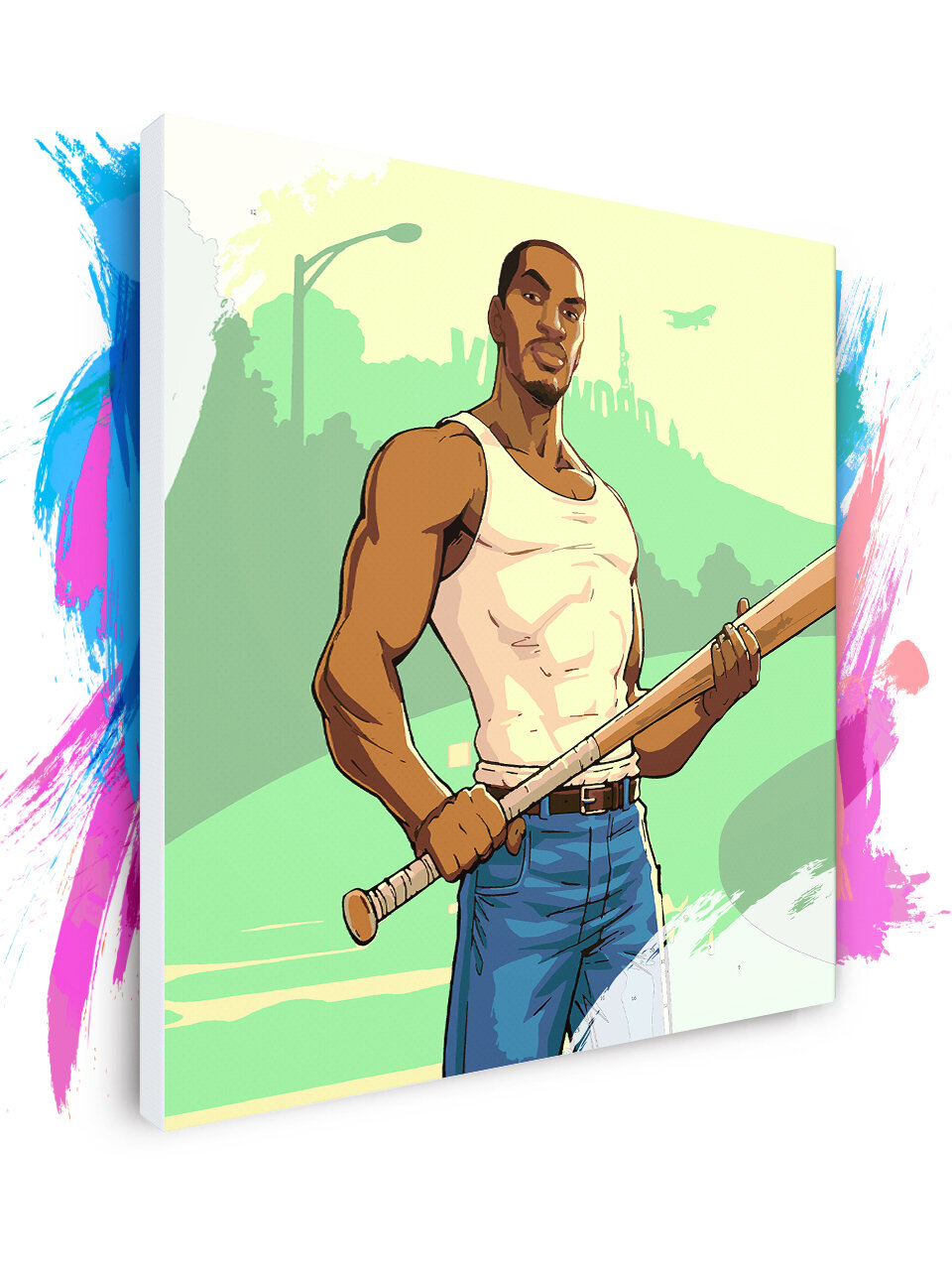 Картина по номерам на холсте GTA San Andreas CJ, 50 х 50 см