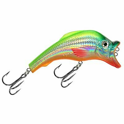 Воблер для рыбалки AQUA вопер 82mm, вес - 17,0g, цвет 104 (серебристо-зеленый клоун), 1 штука в комплекте