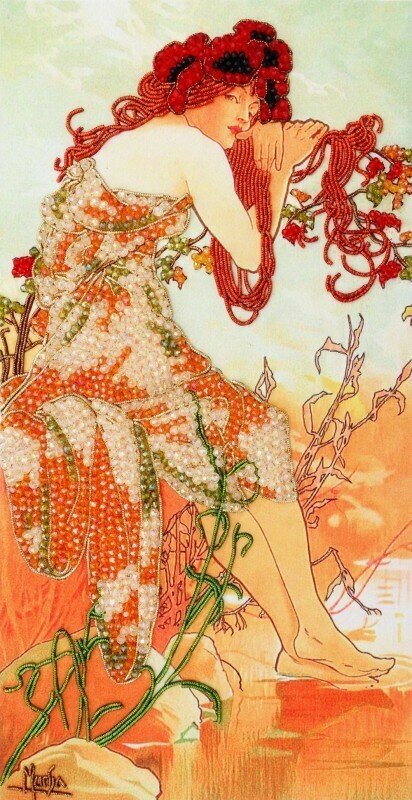 Набор для вышивания Хрустальные грани #С-7В Лето, Вышивка бисером, 17.5 х 33.5 см