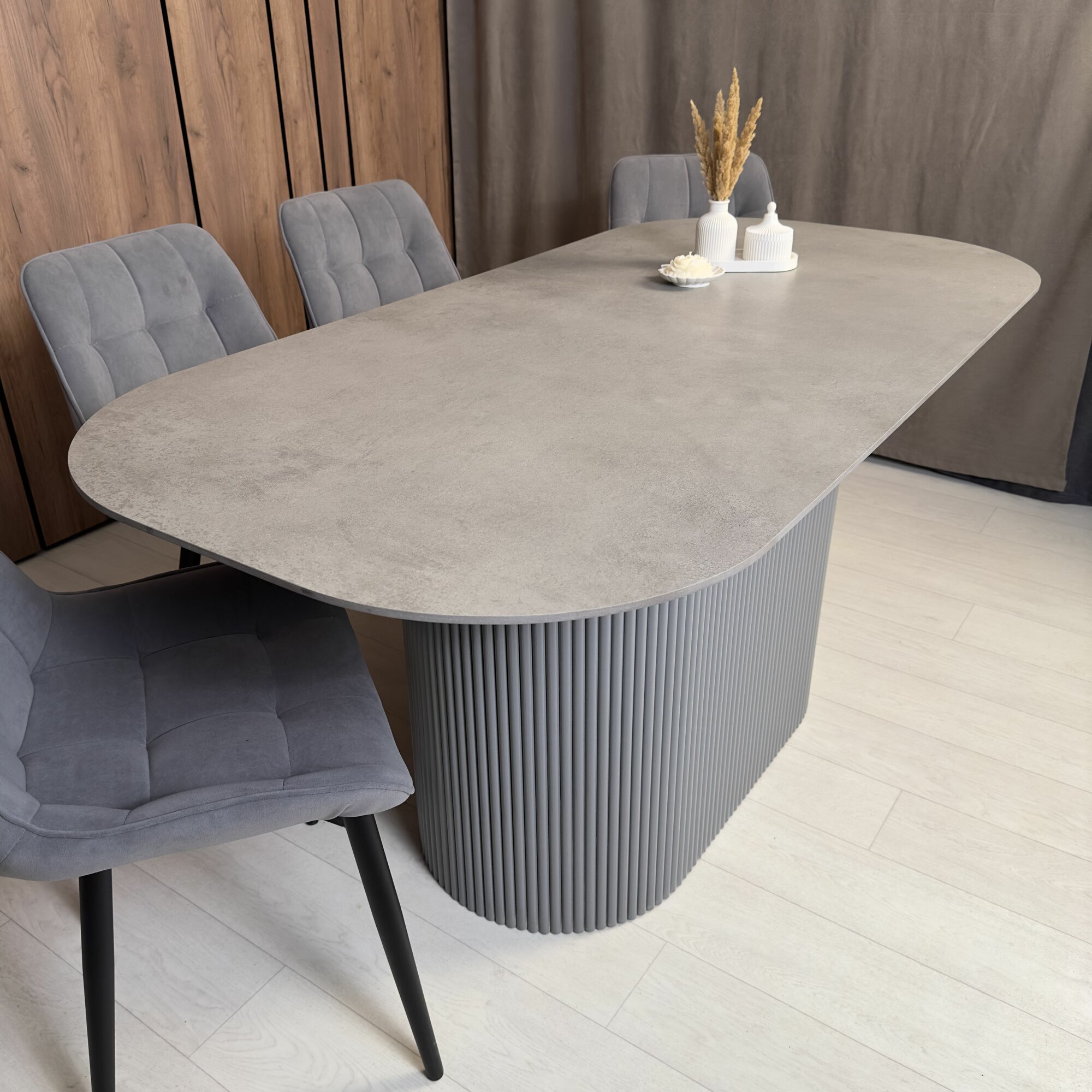 Стол Mesa Design Tuberia, керамогранит, серый, 120 см x 80 см