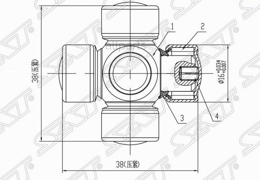 SAT ST-1638 Крестовина рулевая