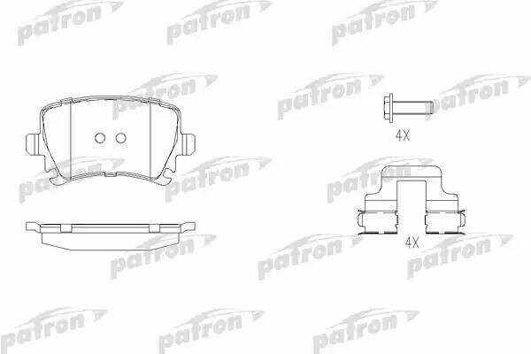 Колодки тормозные дисковые задн AUDI: A3 QUATTRO, A6, A6 QUATTRO, VOLKSWAGEN: CADDY, TOURAN PBP1636 PATRON