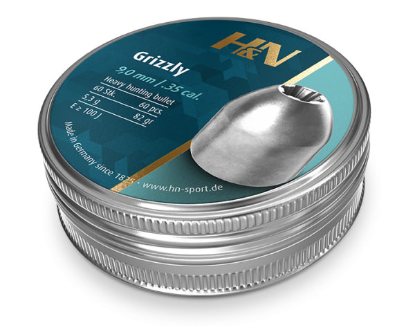 Пули H&N Grizzly 9,0 мм, 5,3 г (82 гран) 60 штук