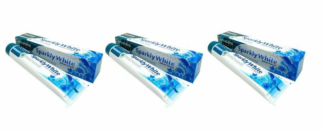 Himalaya Herbals Зубная паста Sparkly White, Отбеливающая, 75 мл, 3 шт