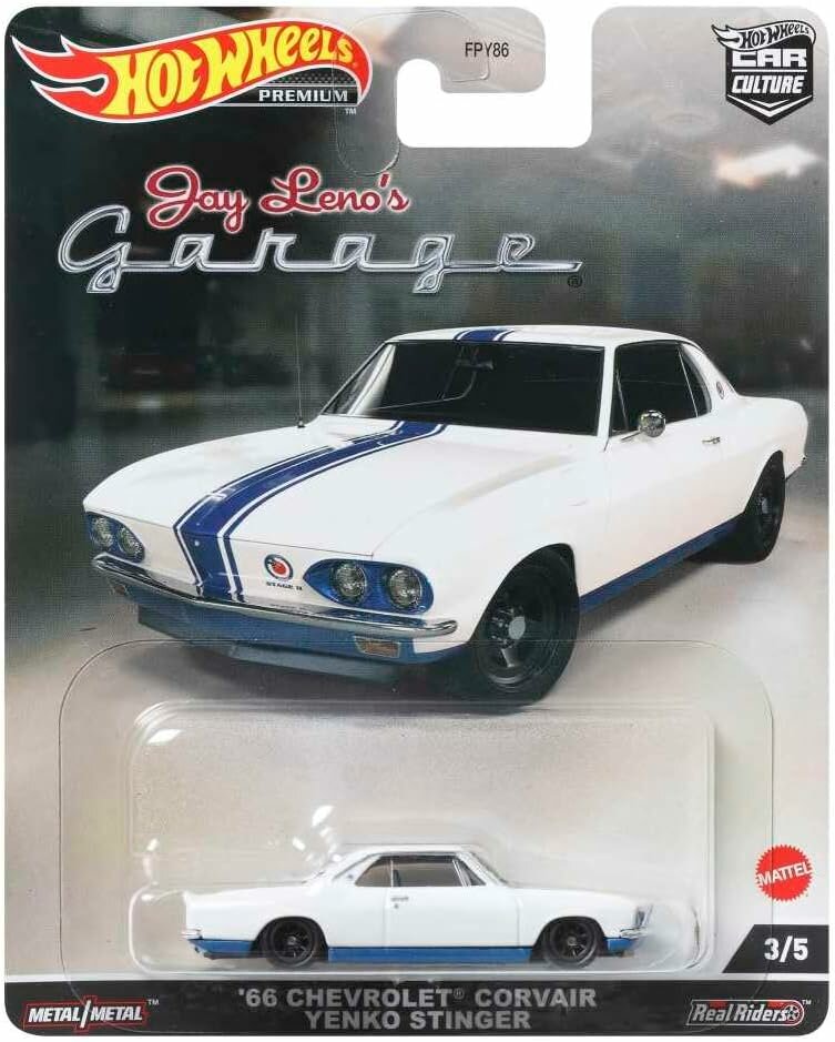 Коллекционная Premium машинка Hot Wheels '66 Chevrolet Corvair Yenko Stinger White (коллекция Car Culture 2022, серия Jay Leno's Garage, 3/5)