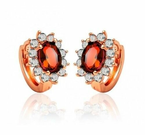 Серьги конго, искусственный камень, циркон