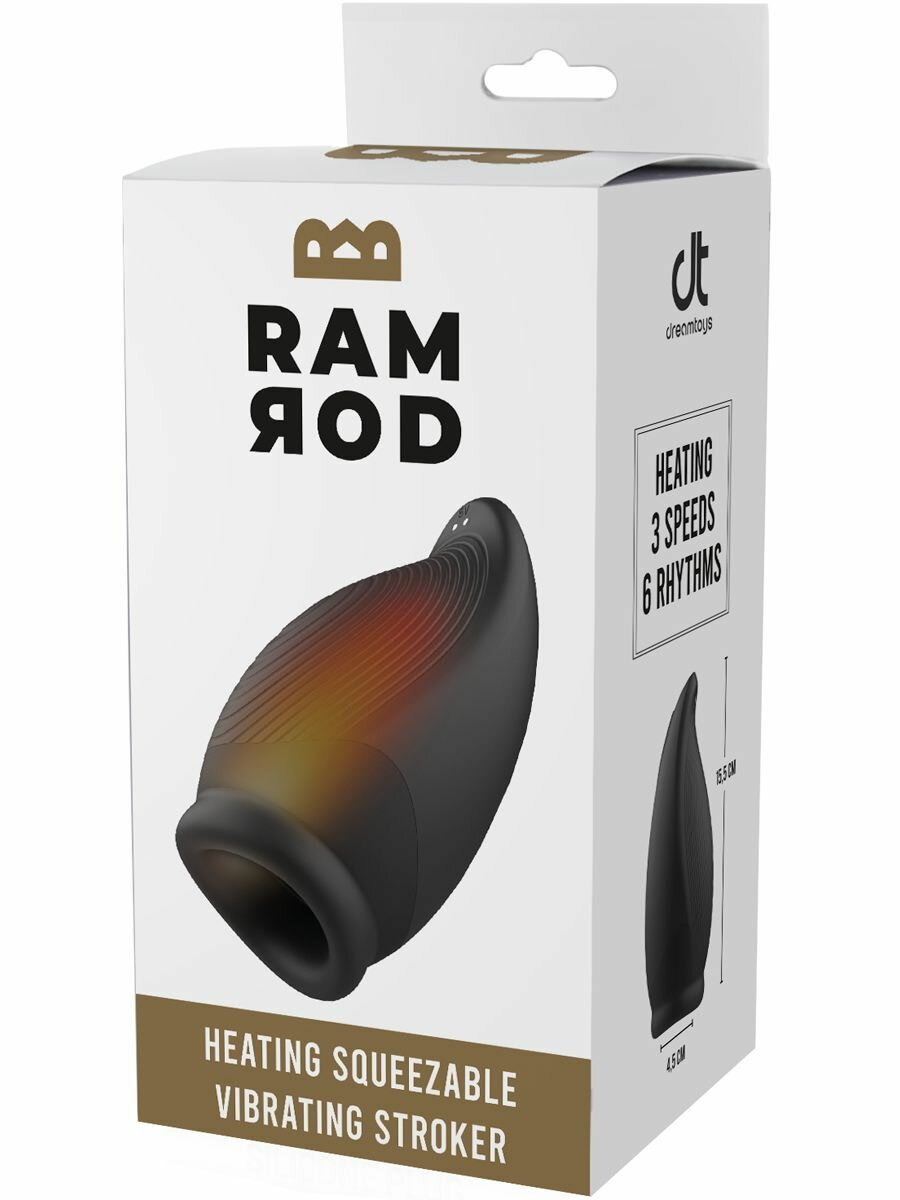 Оральный стимулятор головки пениса с вибрацией и функцией подогрева для мужчин "RAMROD HEATING SQUEEZABLE VIBRATING STROKER" 7.5см