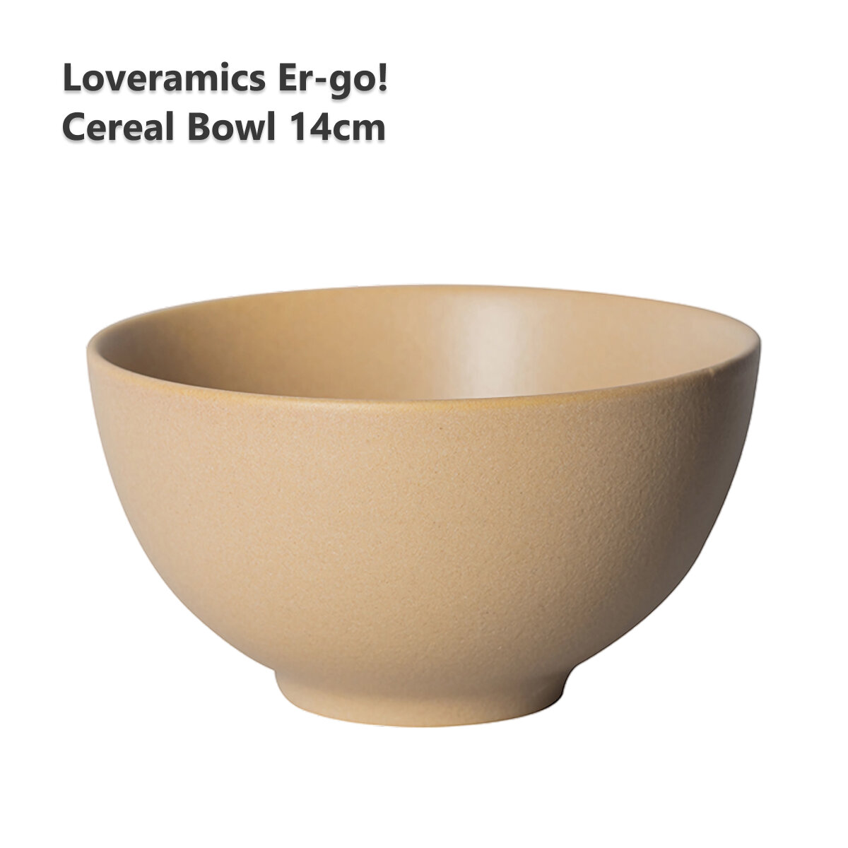 Керамическая пиала Loveramics Er-go! 14 см. Cereal Bowl (Matte Sand) D068-110BMS