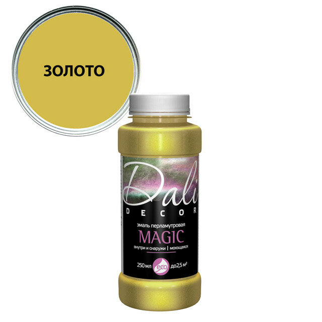 Эмаль акриловая DALI DECOR Magic декоративная 0,25л перламутровая золото, арт.20524
