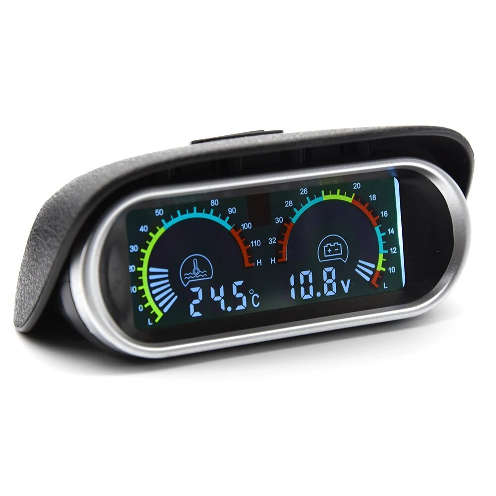 Электронный тахометр с ЖК-дисплеем, 5 в 1, 12 В + давление масла + Вольтметр + Датчик температуры воды + датчик топлива с датчиком 2 in 1 gauge