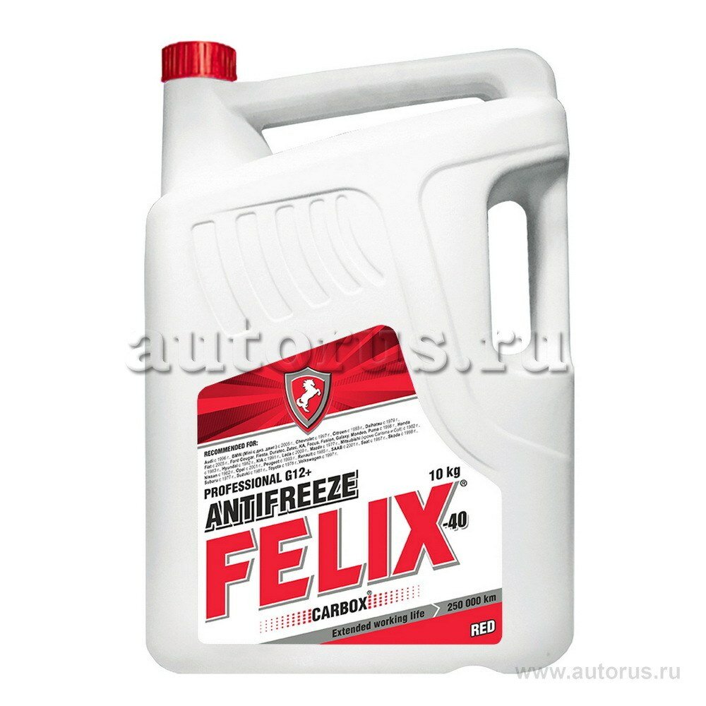 Антифриз felix carbox g12+ готовый -40c красный 10 кг 430206020