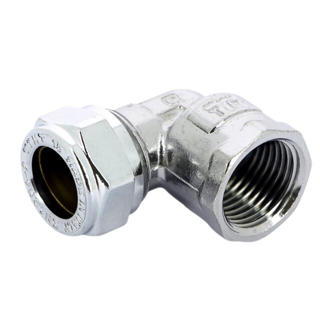 Угол ВР 12 x 1/2" обжим хром TIEMME