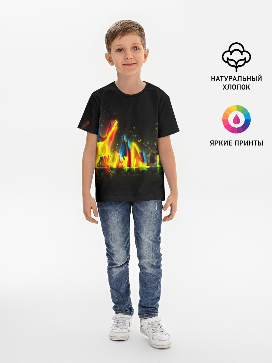 Футболка хлопковая детская КРАСКИ В НЕОНЕ