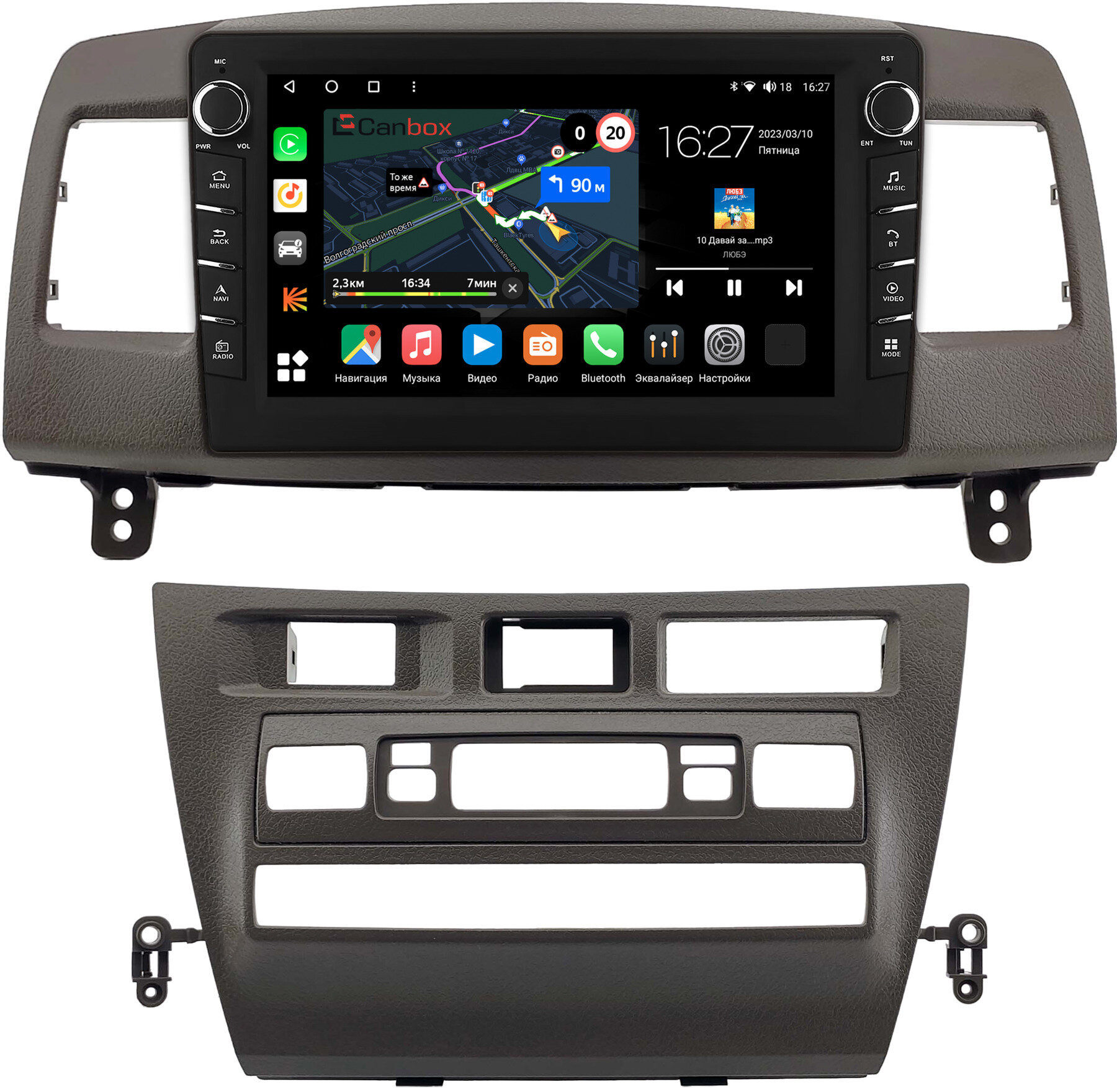 Штатная магнитола Toyota Mark 2 (X110) 2000-2007, Verossa 2001-2004 (авто без монитора, Тип 2) Canbox M-Line 7831-9-0559 Android 10 (4G-SIM, 2/32, DSP