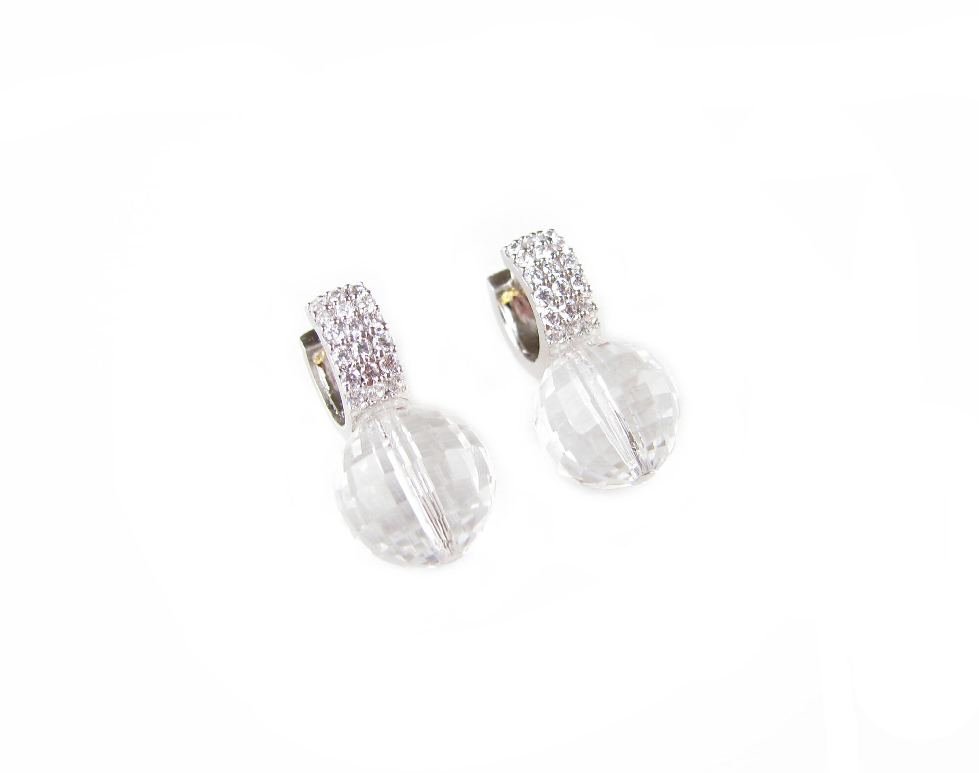 Серьги с подвесками, конго, горный хрусталь, фианит