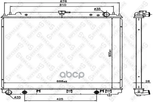Радиатор системы охлаждения NISSAN Pathfinder/Frontier/Xterra/Navara VQ40DE 04> Stellox арт. 10-26784-SX