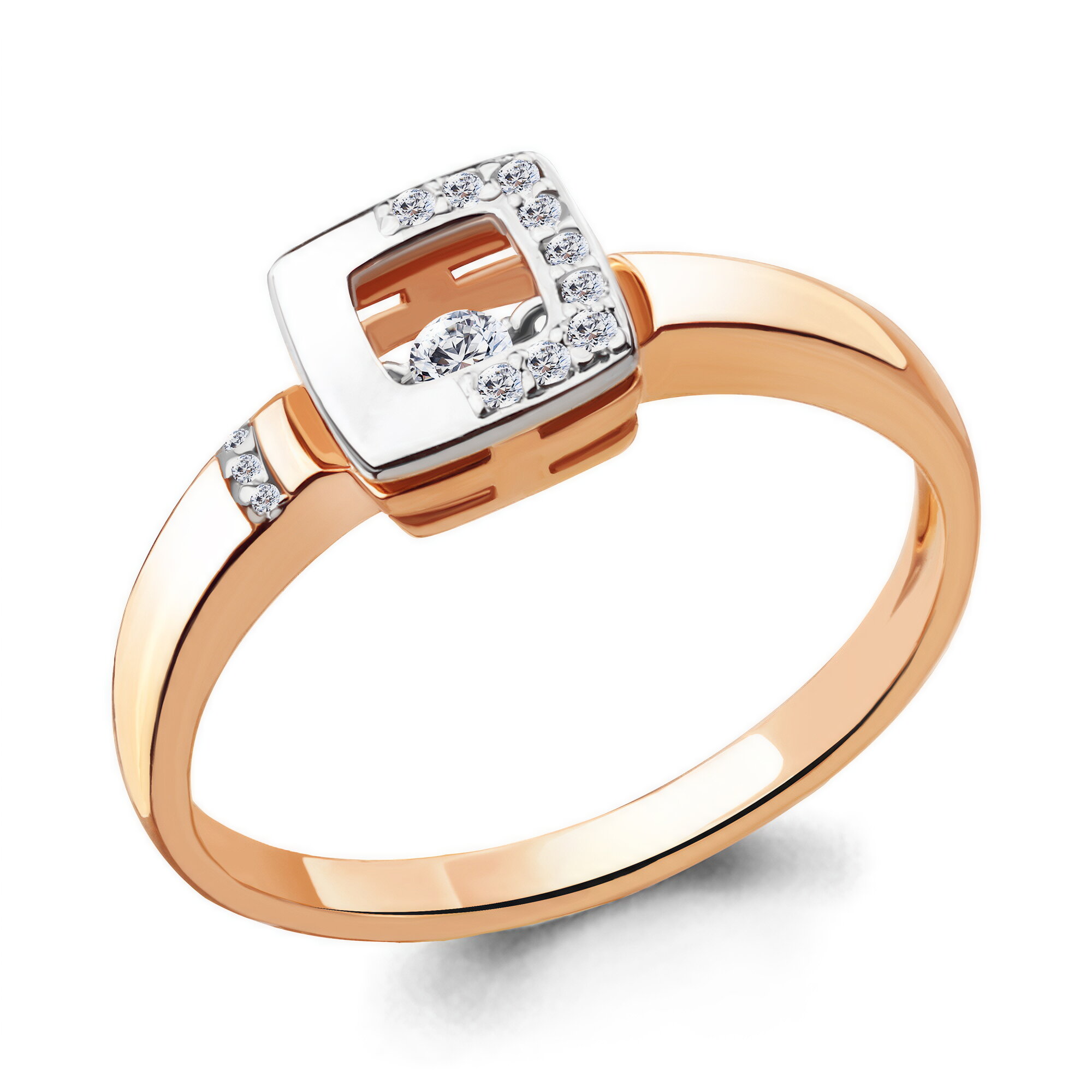 Кольцо, красное золото, 585 проба, бриллиант