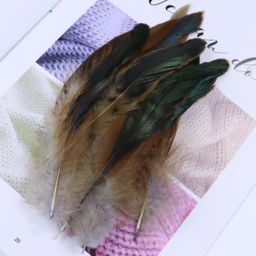 Черные окрашенные перья петуха JRCRAFTS 50 шт. Серый