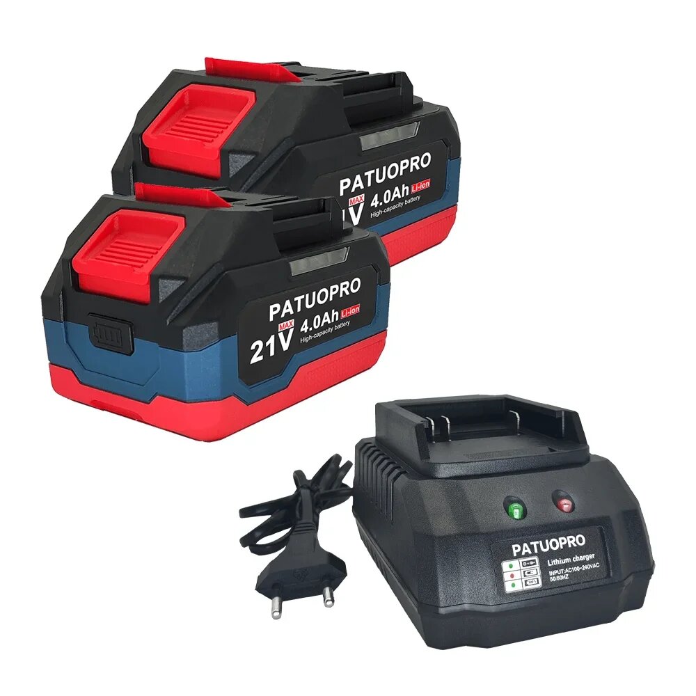 Литиевая батарея PATUOPRO для Makita 18В 2.0/4.0/6.0 Ач 2-4.0Ah And Charger