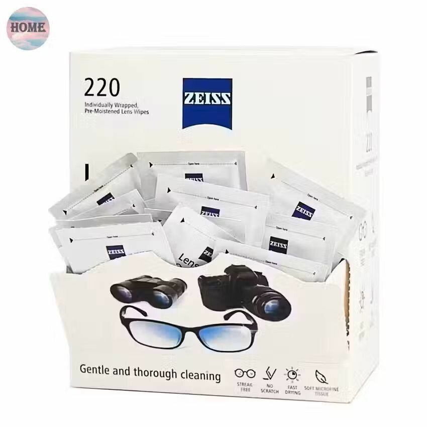 Влажные салфетки для очистки линз Zeiss, салфетки для очков, камеры, мобильного телефона, зеркала, бумажная ткань, одноразовая, 220 шт.